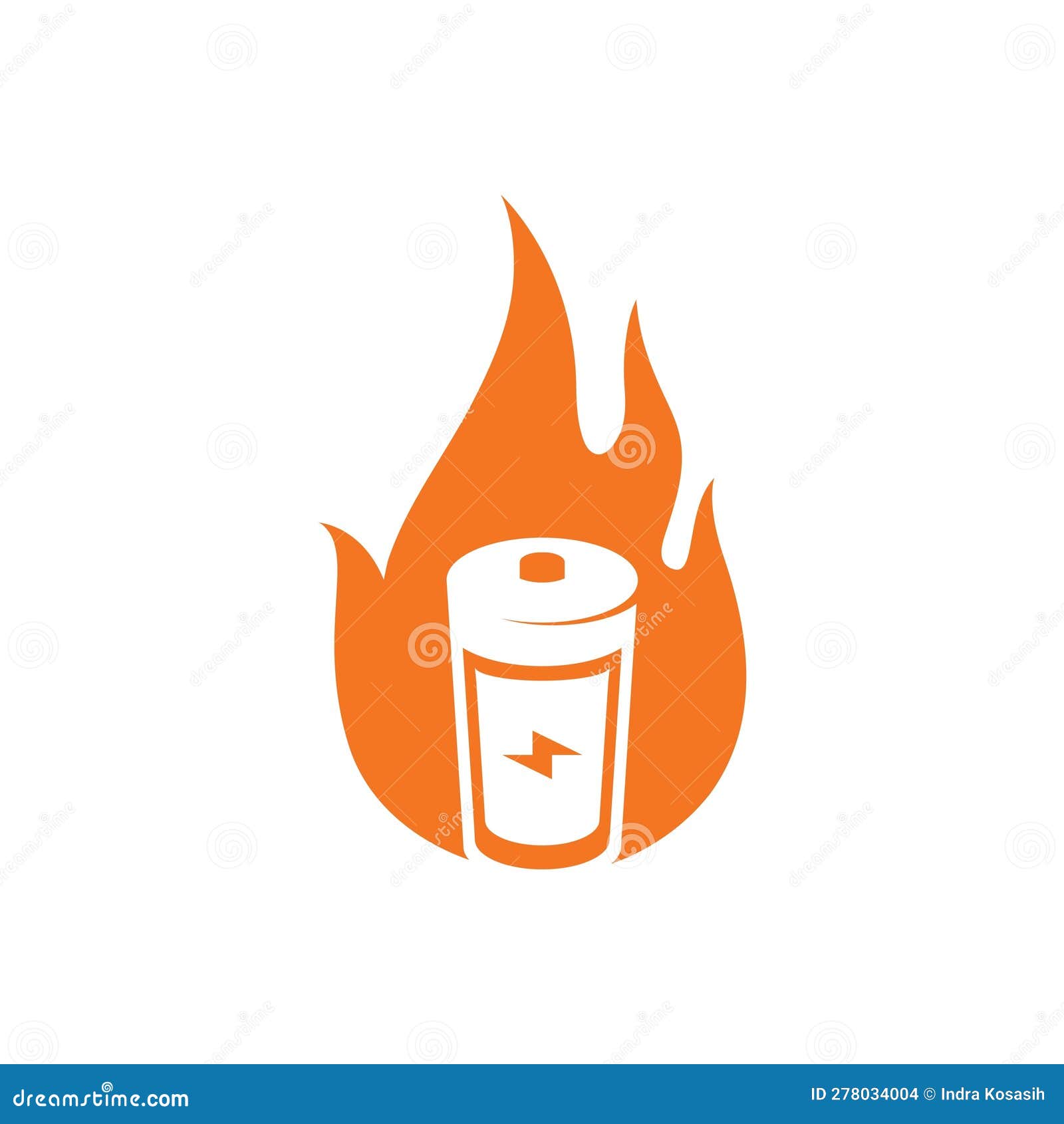 Sign of Battery on Fire Logo Vector Icon Illustration Stock Vector ...