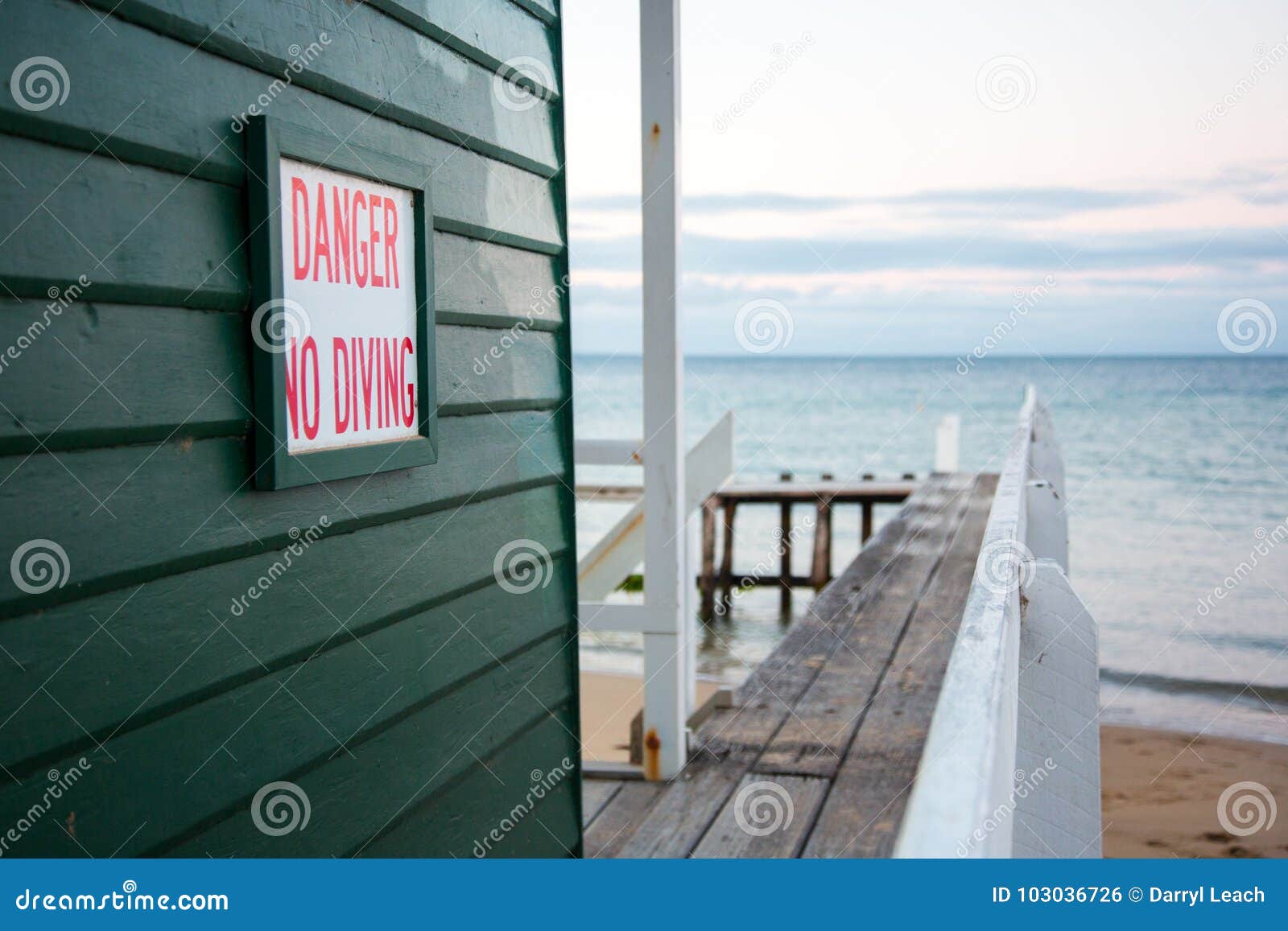 Danger no diving stock photo. Image of jetty, water - 103036726