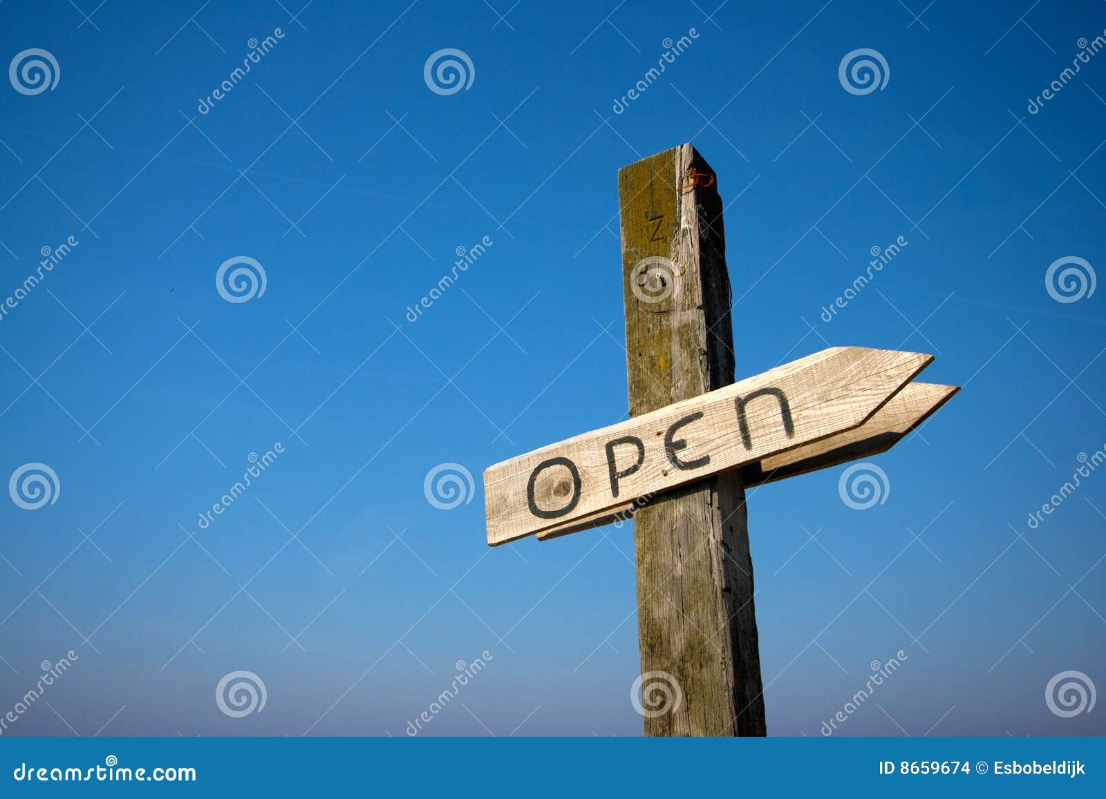 Sign at Beach Open stock photo. Image of holliday, closeup - 8659674