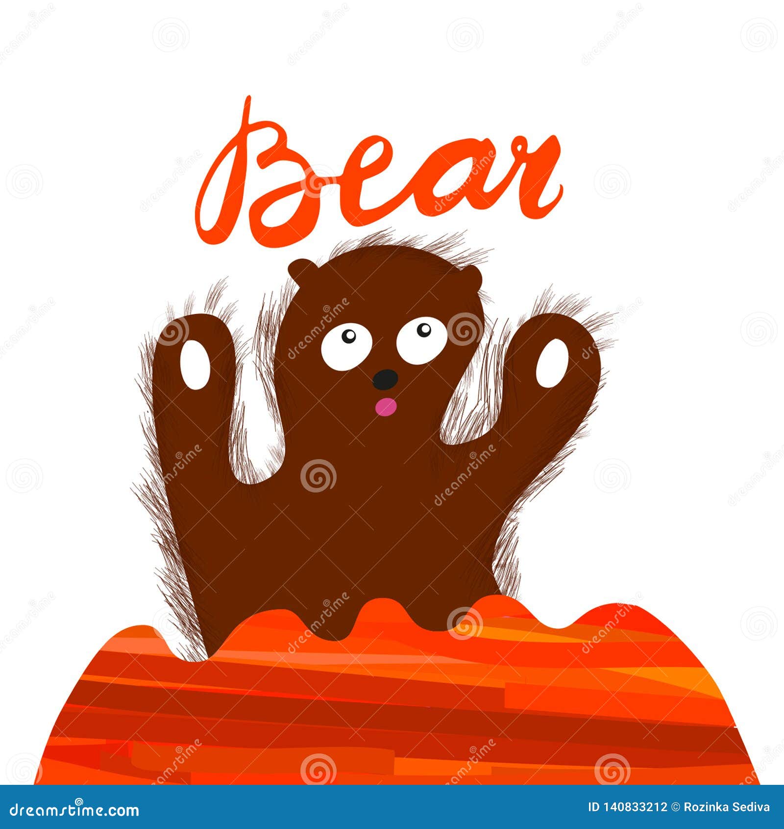 Sign Bear with Illustration. Vector. Stock Illustration - Illustration ...