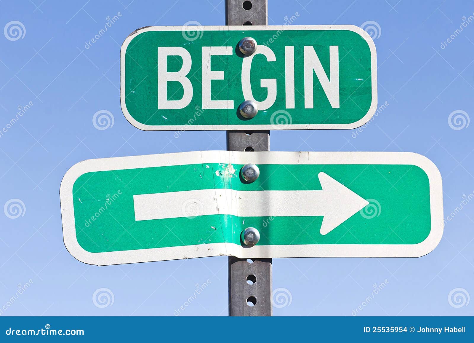 Sign for the Beginning stock photo. Image of ideas, blue - 25535954