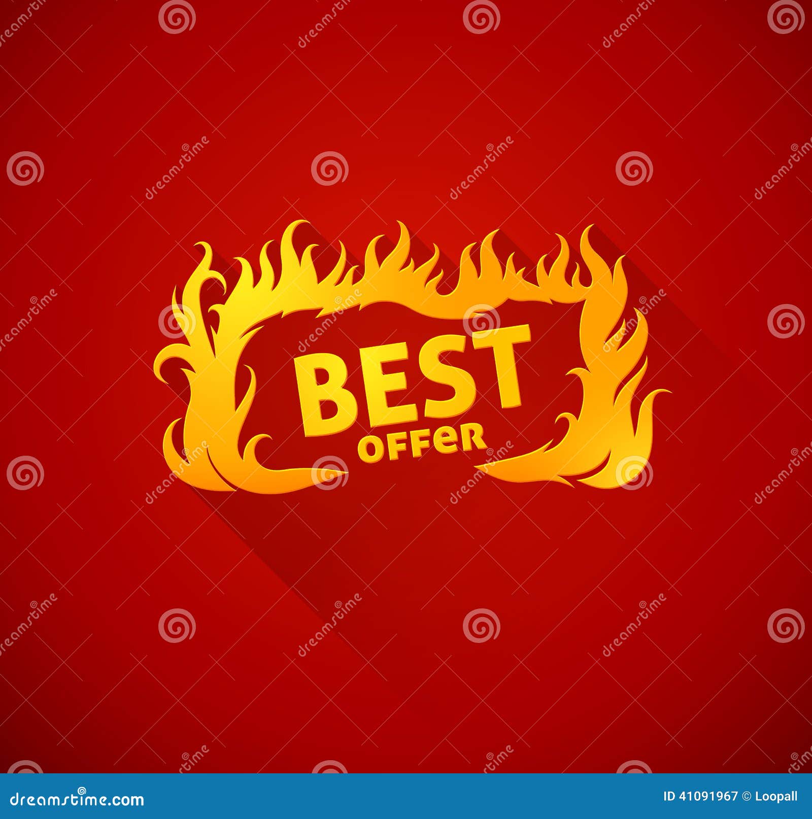 Sign Best Offer with Burning Fire Silhouette Stock Illustration ...