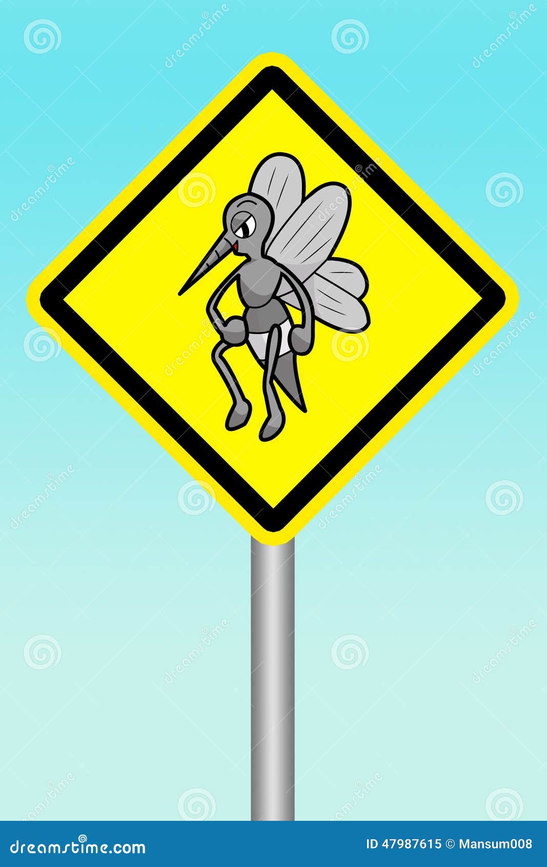 Sign beware of mosquitoes stock image. Image of beware - 47987615