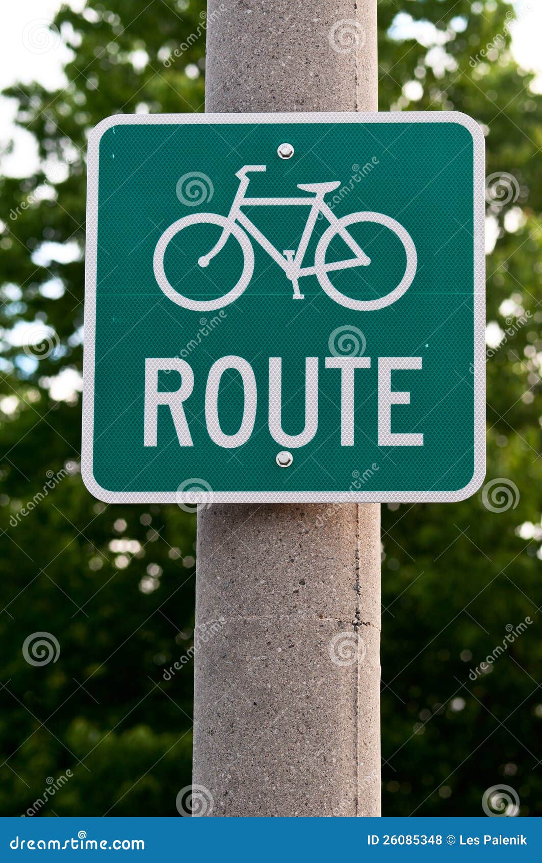 Sign with a bicycle path stock photo. Image of green - 26085348