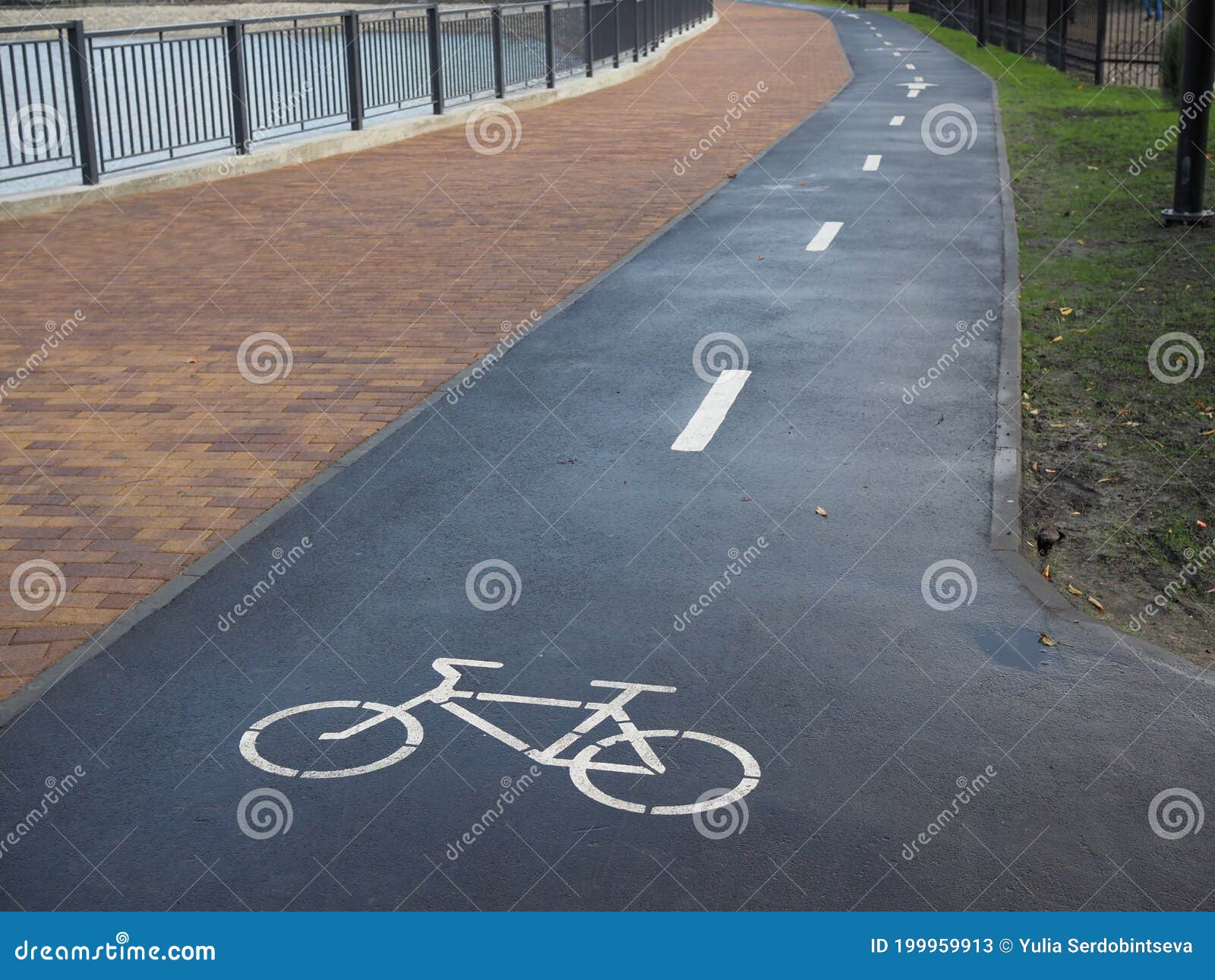 Sign of Bike Lane on the Pavement Stock Image - Image of pavement ...
