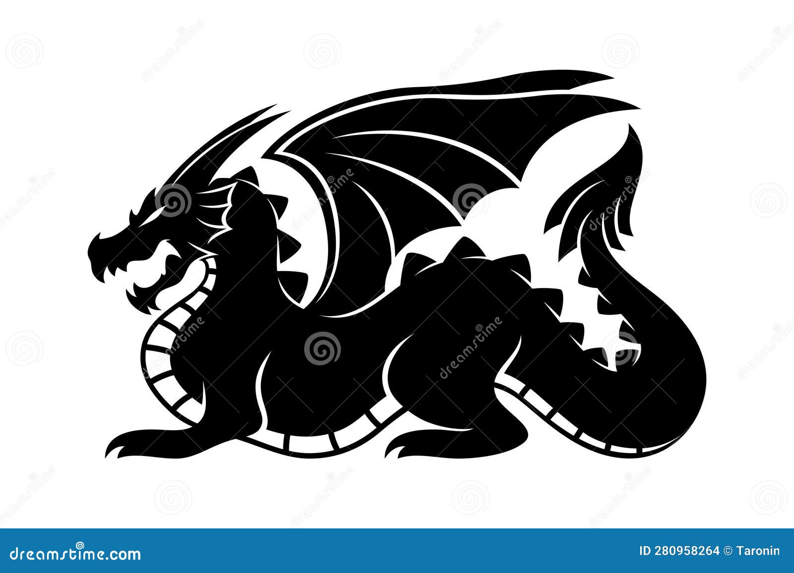 Sign of a black dragon. stock vector. Illustration of halloween - 280958264