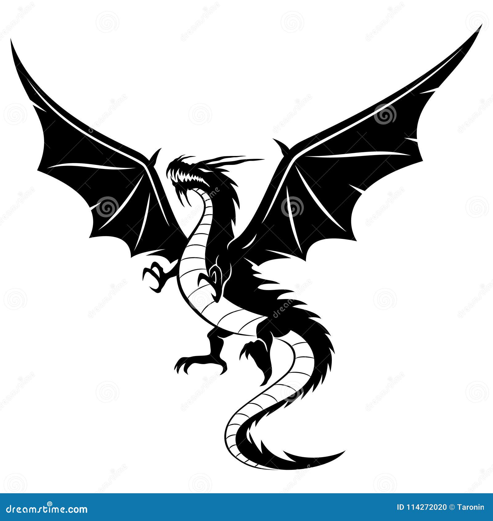 Sign of a black dragon. stock vector. Illustration of silhouette ...