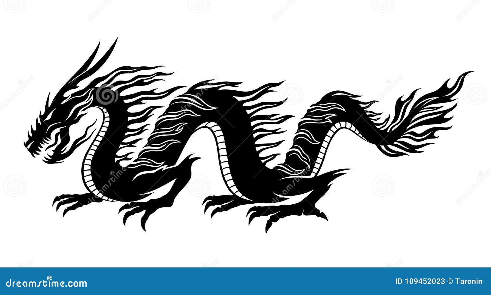 Black dragon sign. stock vector. Illustration of wild - 109452023