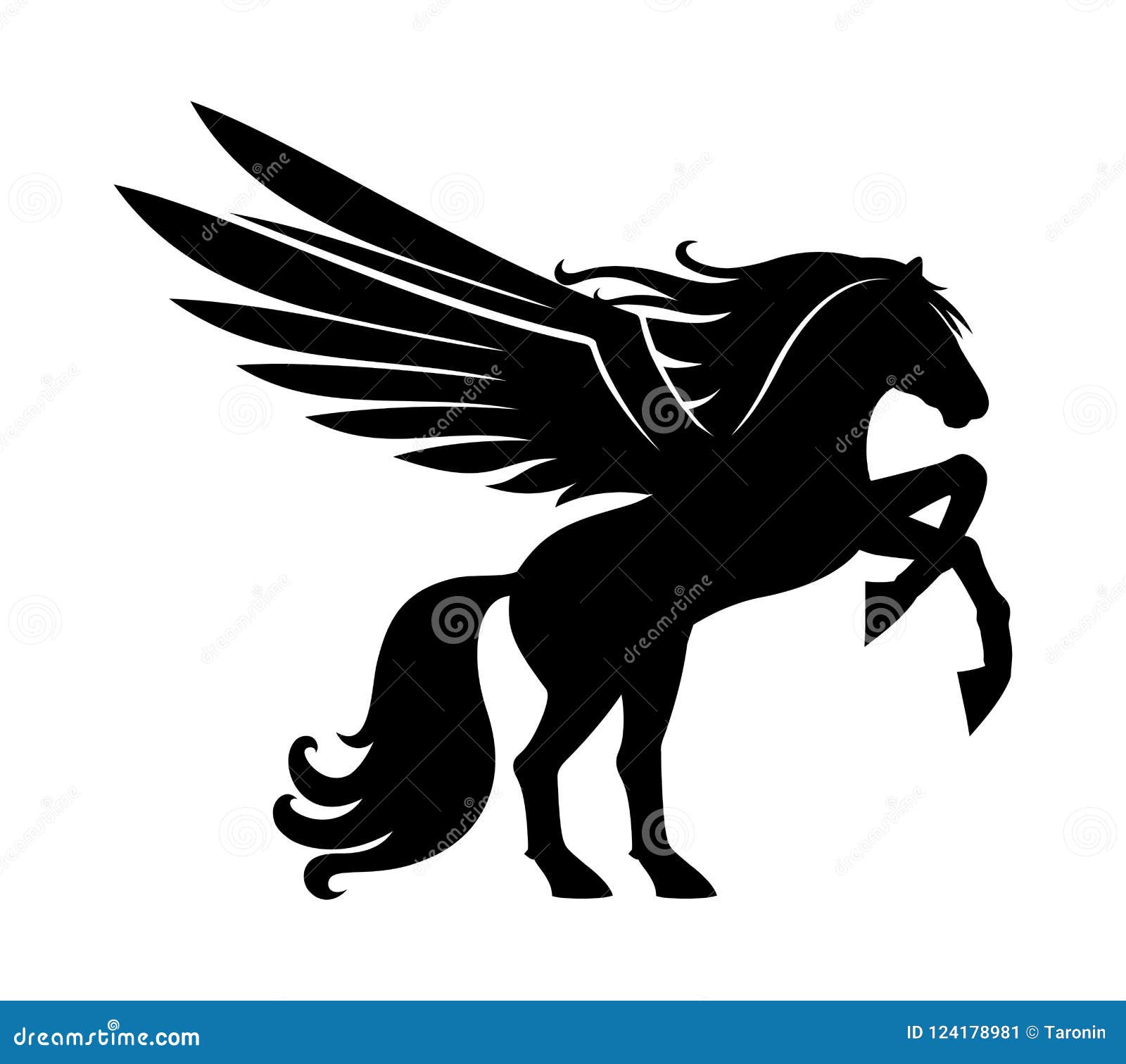 Black Pegasus Winged Horses Silhouettes Royalty-Free Illustration ...