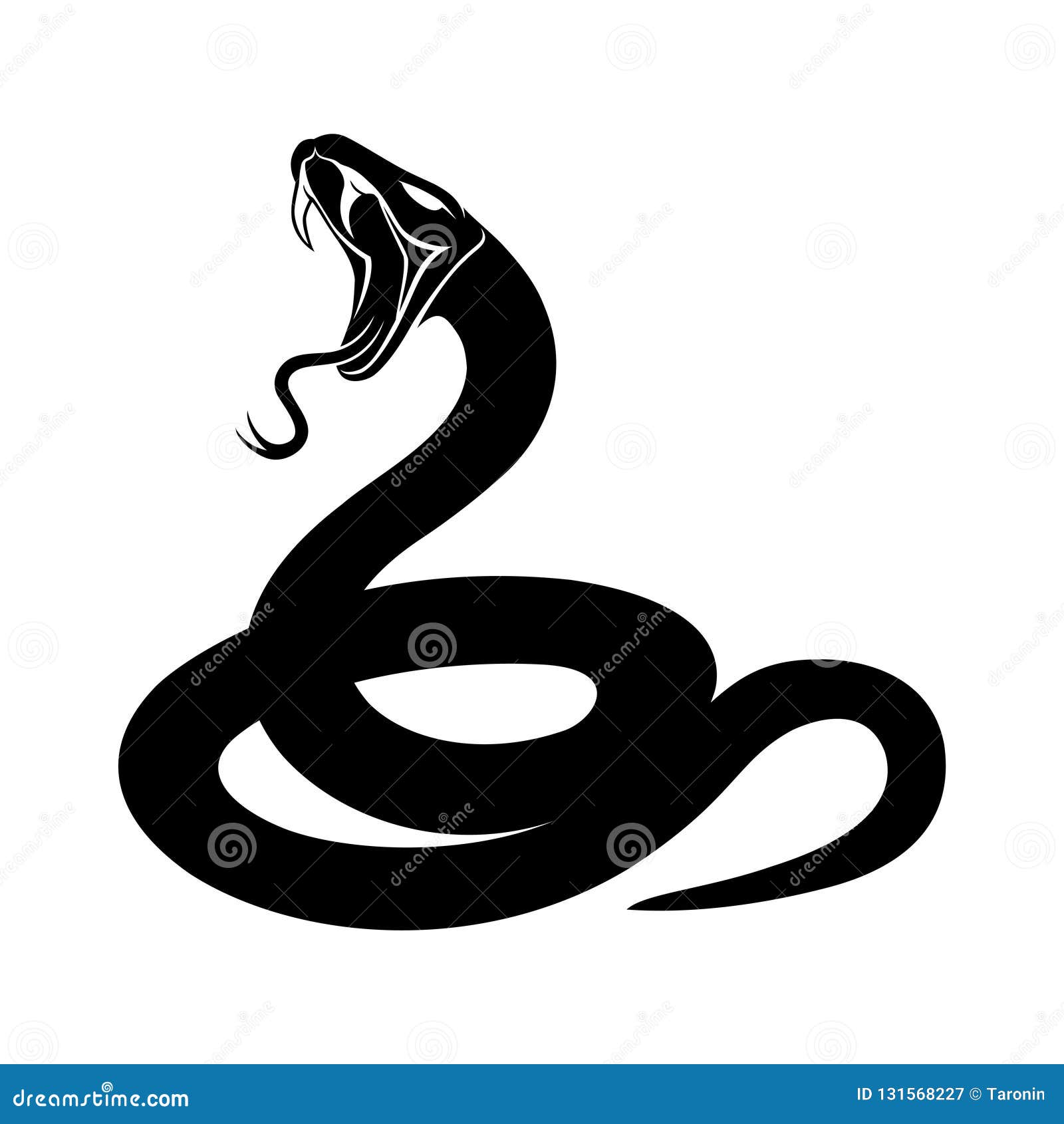 Sign of a black snake. stock vector. Illustration of pattern - 131568227