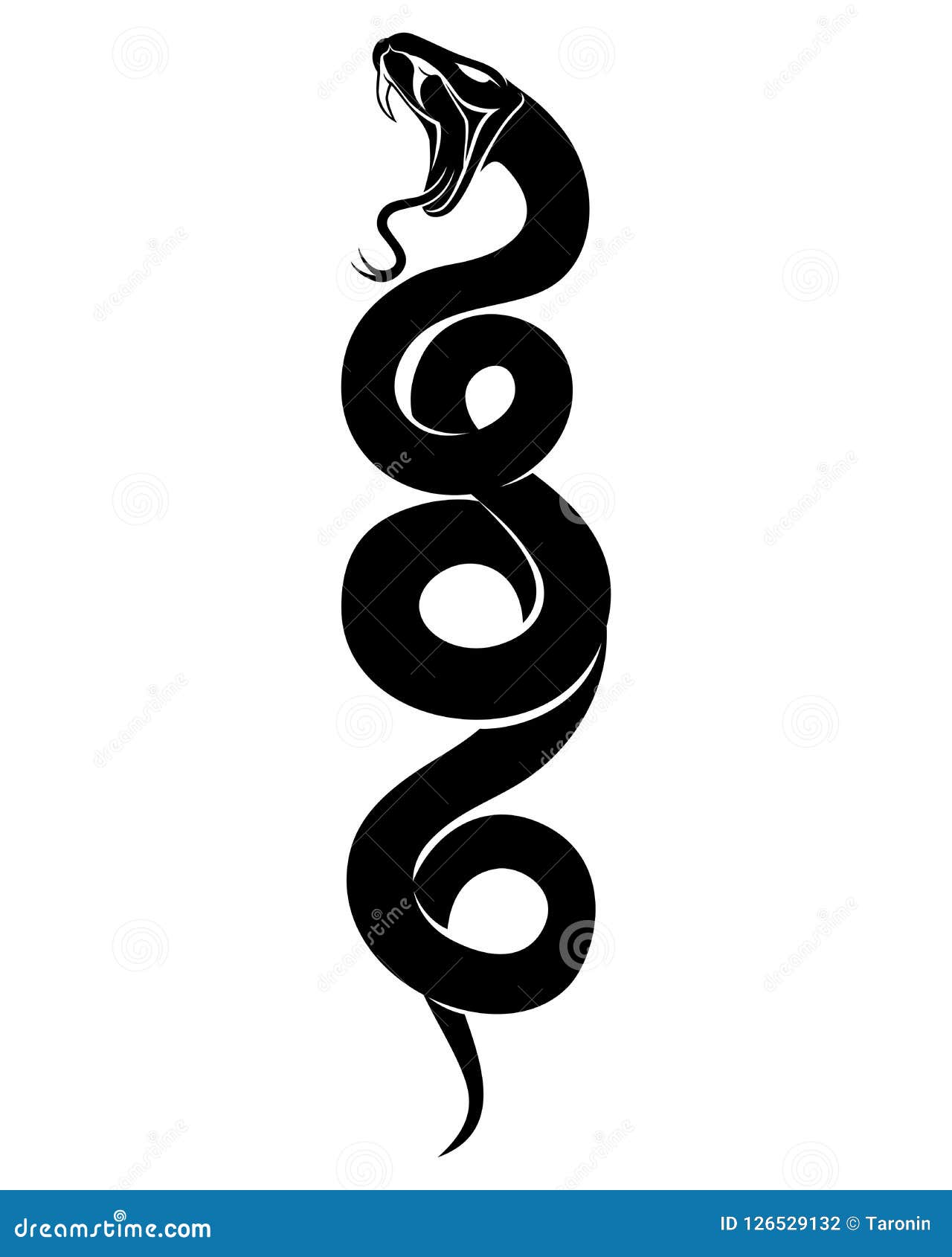 Sign of a black snake. stock vector. Illustration of shape - 126529132