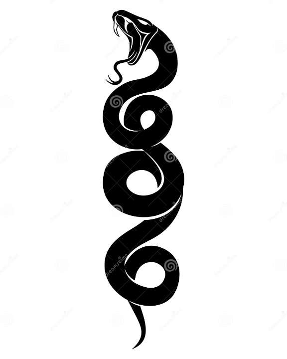 Sign of a black snake. stock vector. Illustration of shape - 126529132