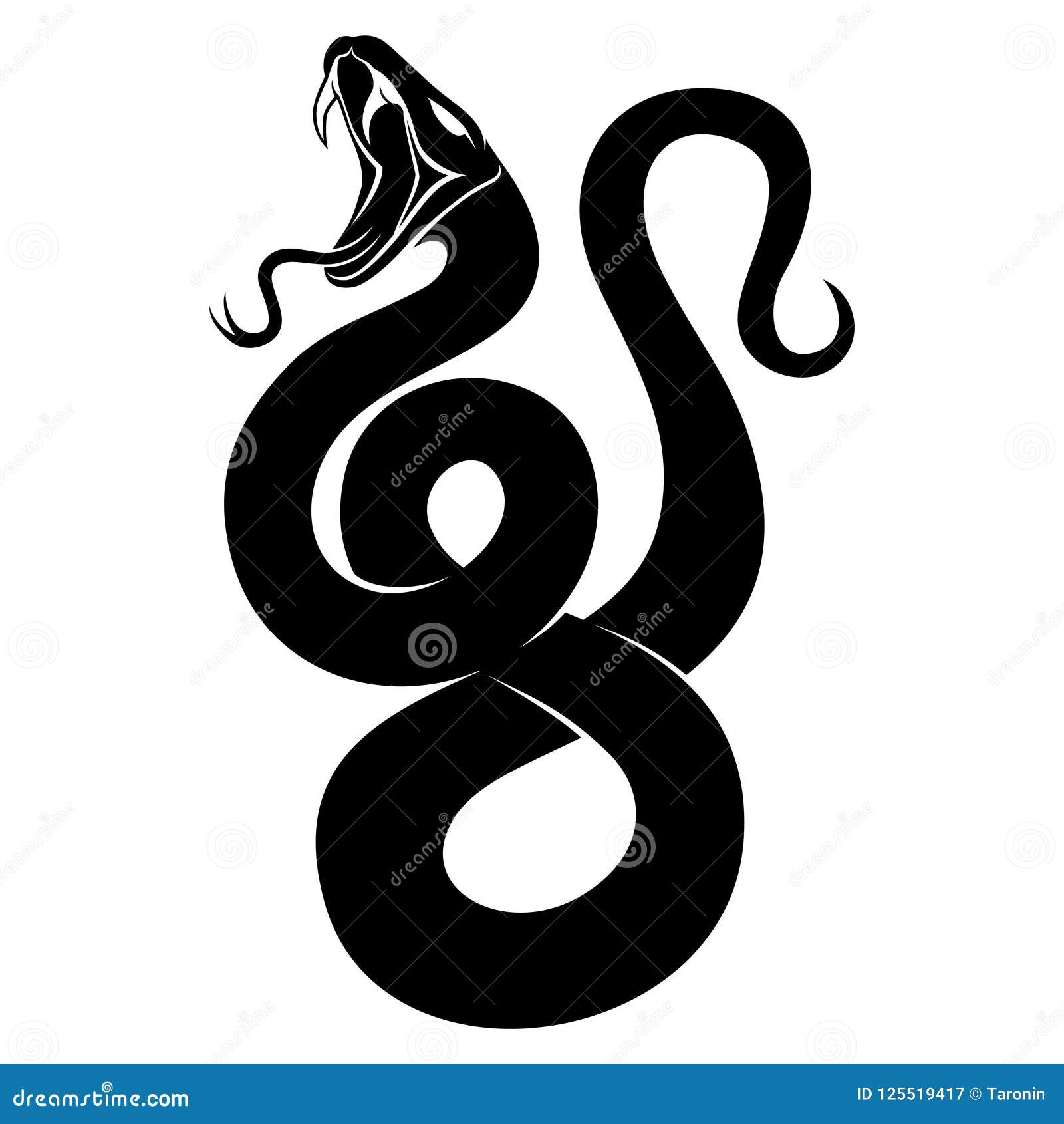 Sign of a black snake. stock vector. Illustration of sign - 125519417