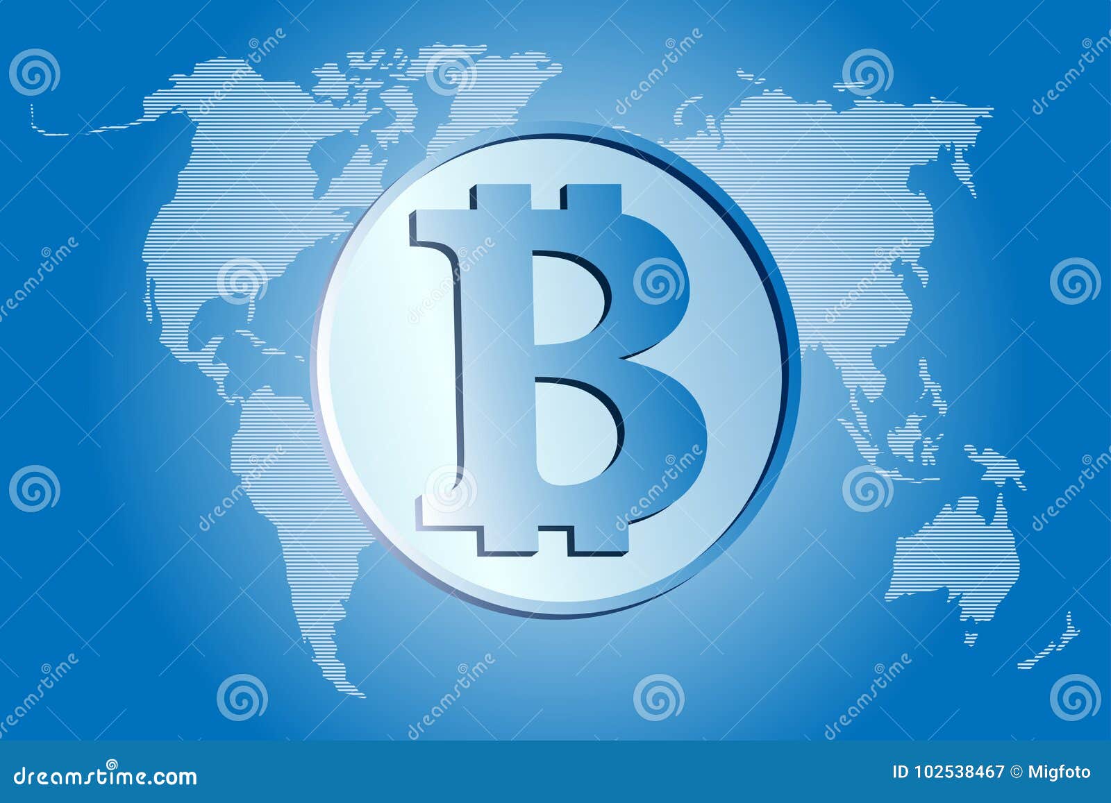 Block Chain and World map stock vector. Illustration of exchange ...