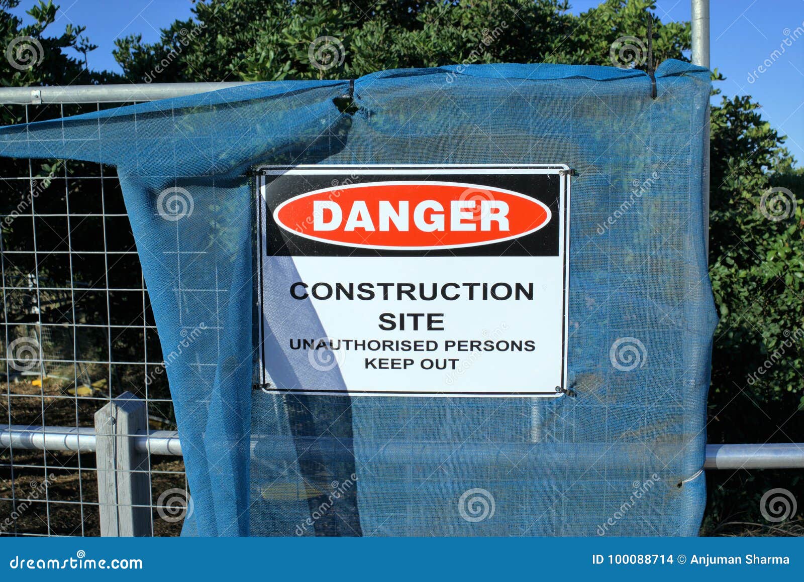 Sign Board `Danger Construction Site Unauthorised Persons Keep Out ...