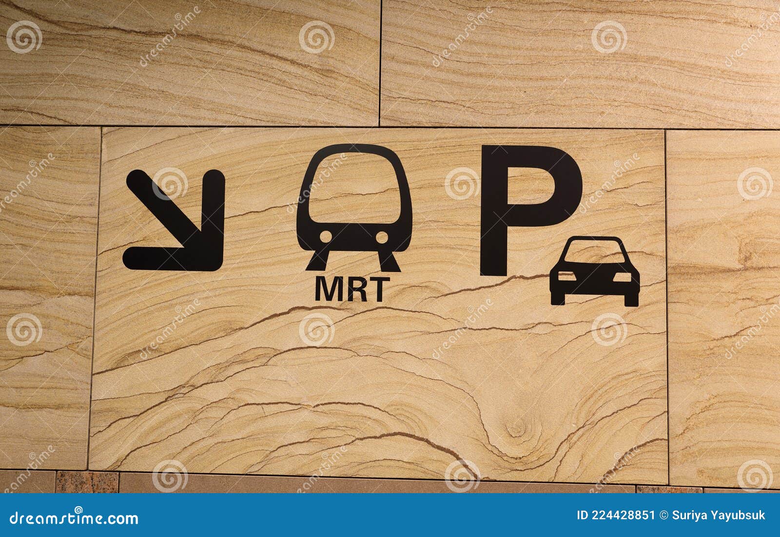 Sign Board Way To MRT and Parking Lot Stock Image - Image of alert ...