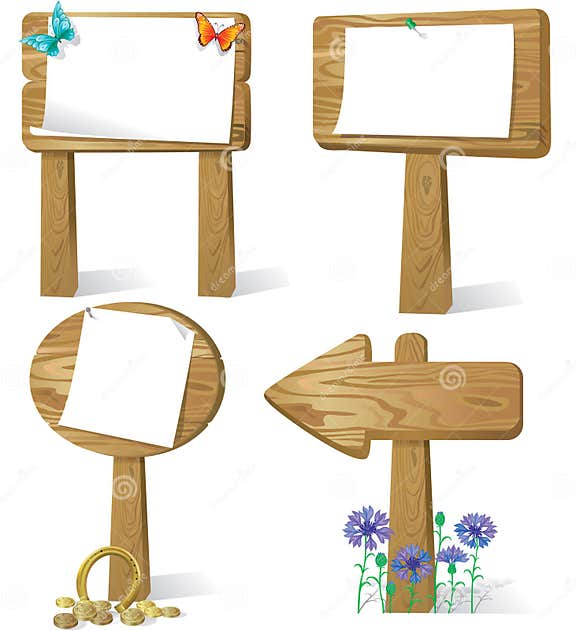 Sign board wood stock vector. Illustration of edge, attach - 25245456