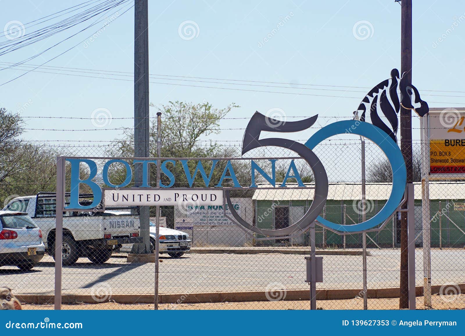 Botswana border post editorial stock photo. Image of sign - 139627353