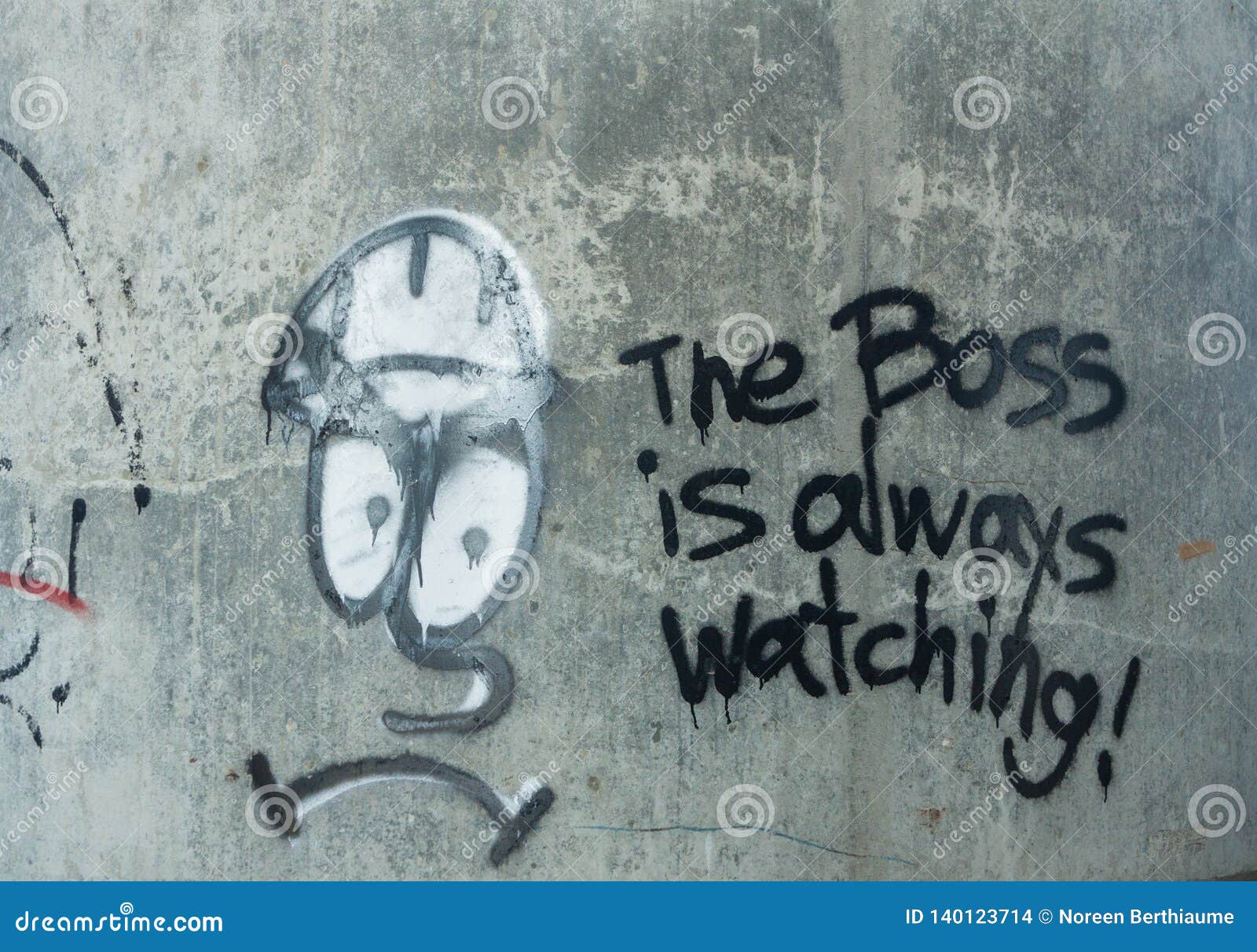 Sign Boss is always Watching Editorial Stock Image - Image of watching ...