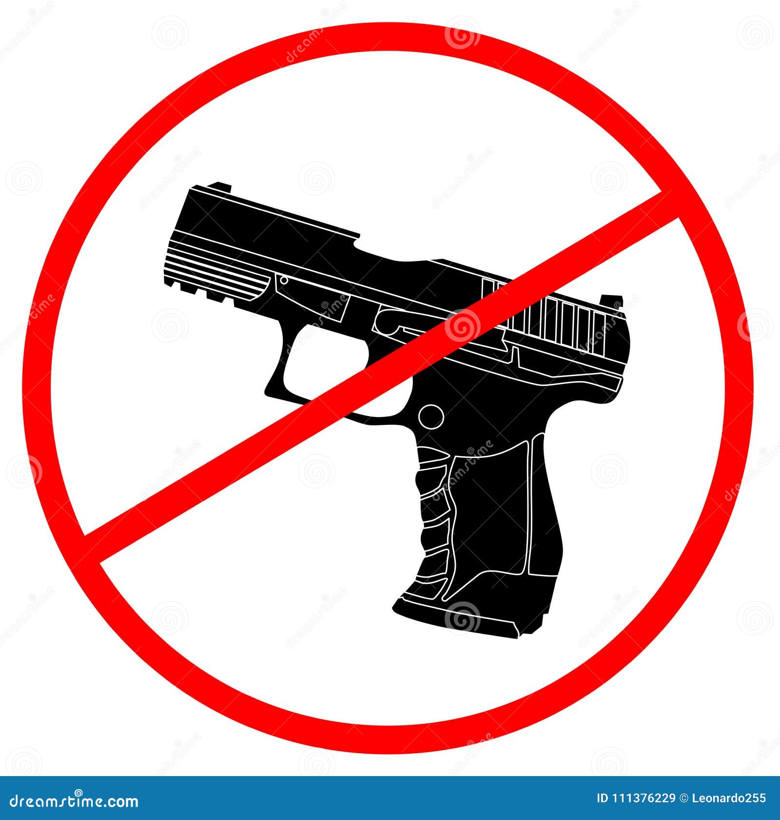 Sign with Both Handgun Banned Stock Vector - Illustration of concealed ...