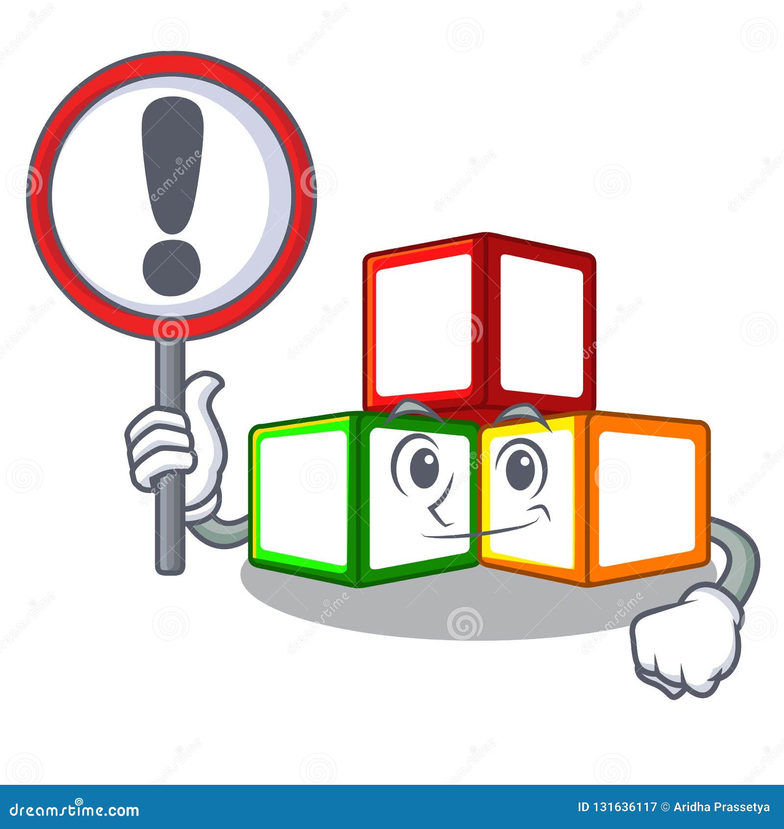 With Sign Bright Toy Block Bricks on Cartoon Stock Vector ...