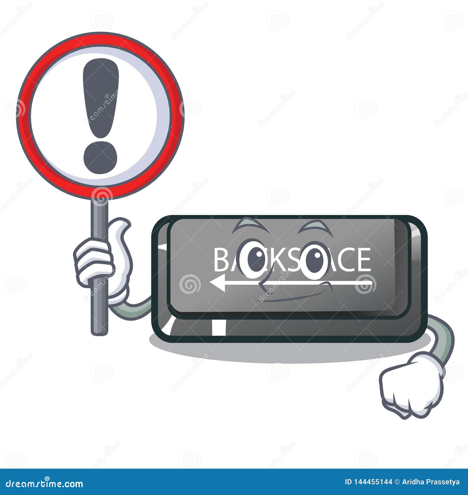 With Box Button Backspace In The Shape Cartoon Vector Illustration ...