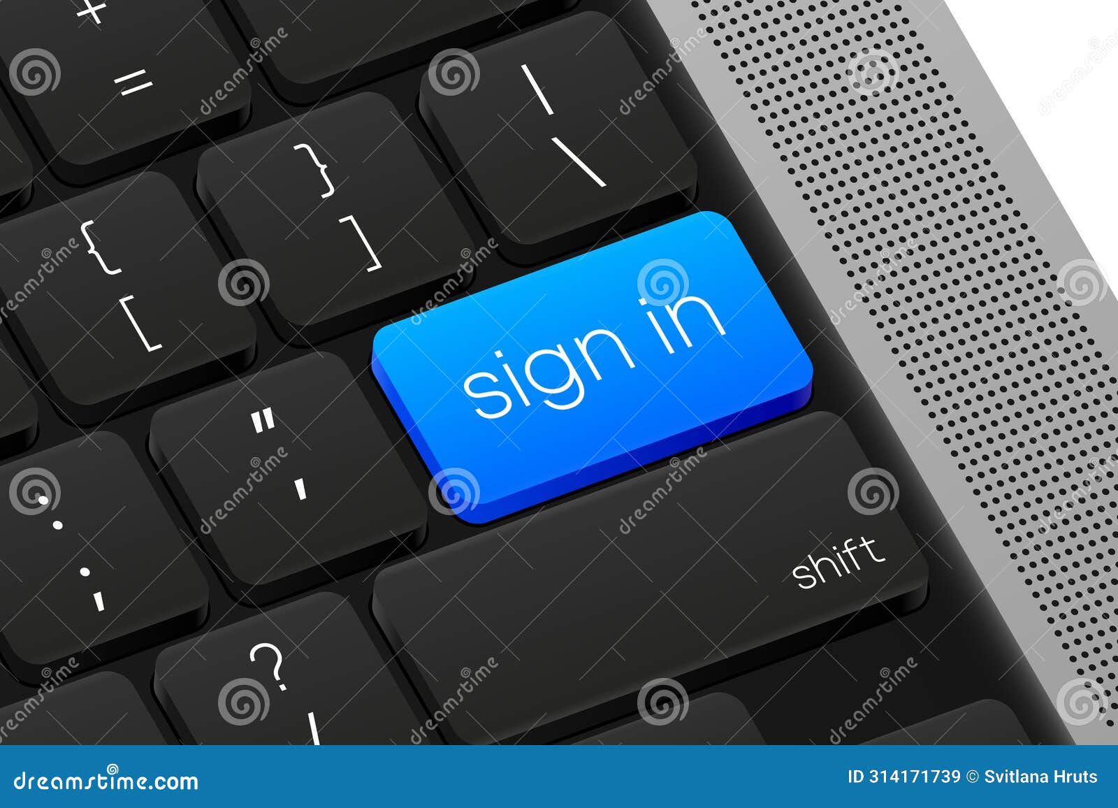 Sign in Button. Computer Keyboard. Word on Pc Computer Keyboard. Vector ...
