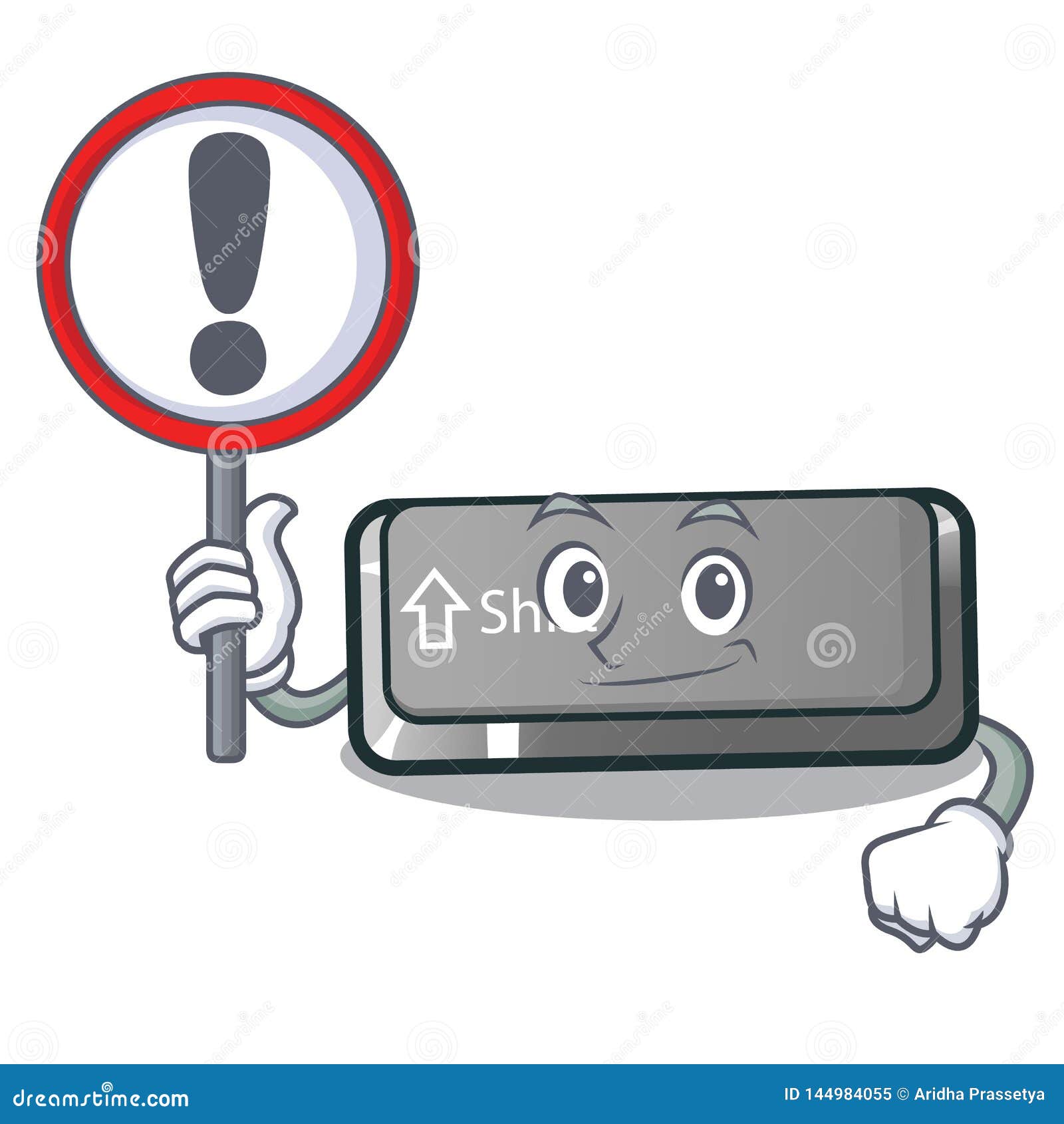 With Sign Button Shift Isolated with the Character Stock Vector ...