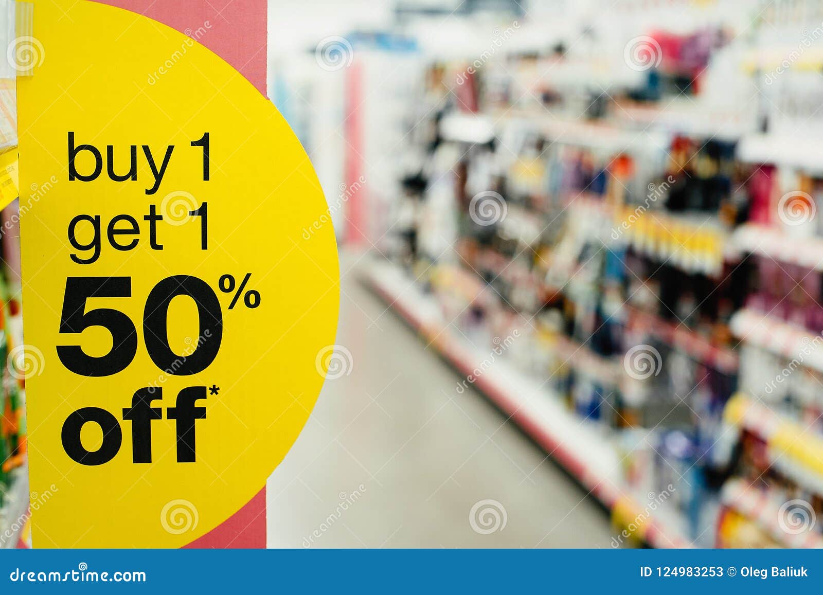Buy one get one 50 off stock image. Image of advertising - 124983253