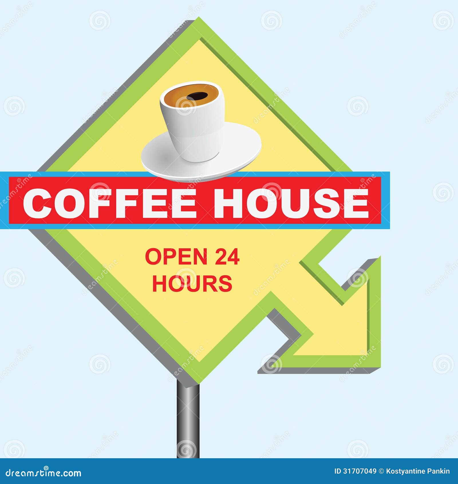 Sign cafes stock vector. Illustration of coffee, service - 31707049