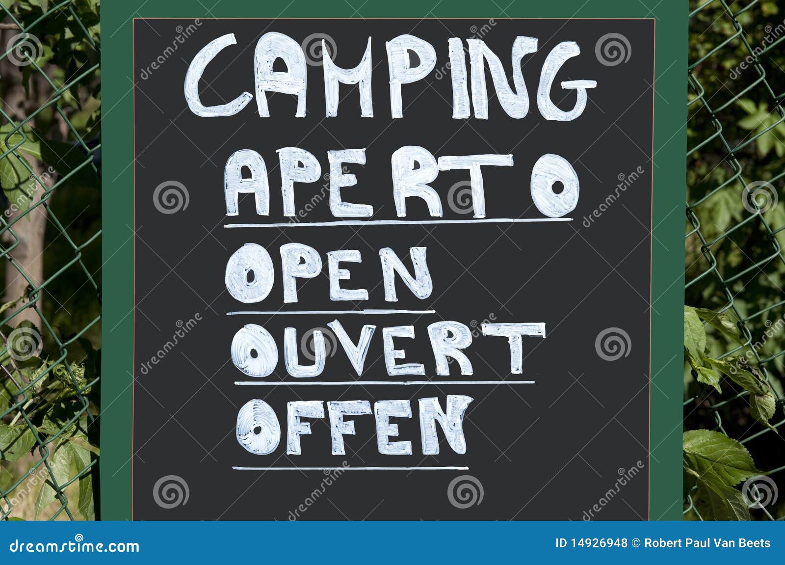 Sign of camping stock photo. Image of offen, language - 14926948