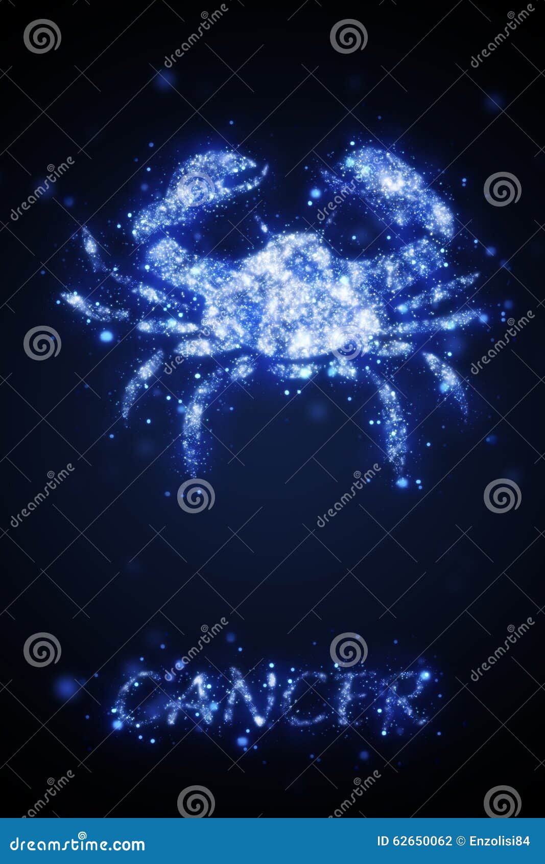 Sign of cancer stock illustration. Illustration of blue - 62650062