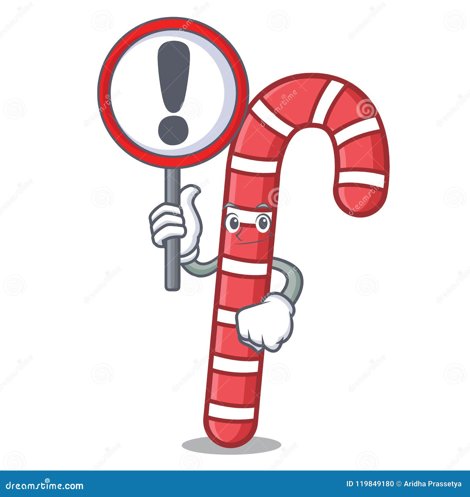 With Sign Candy Canes Character Cartoon Stock Vector - Illustration of ...