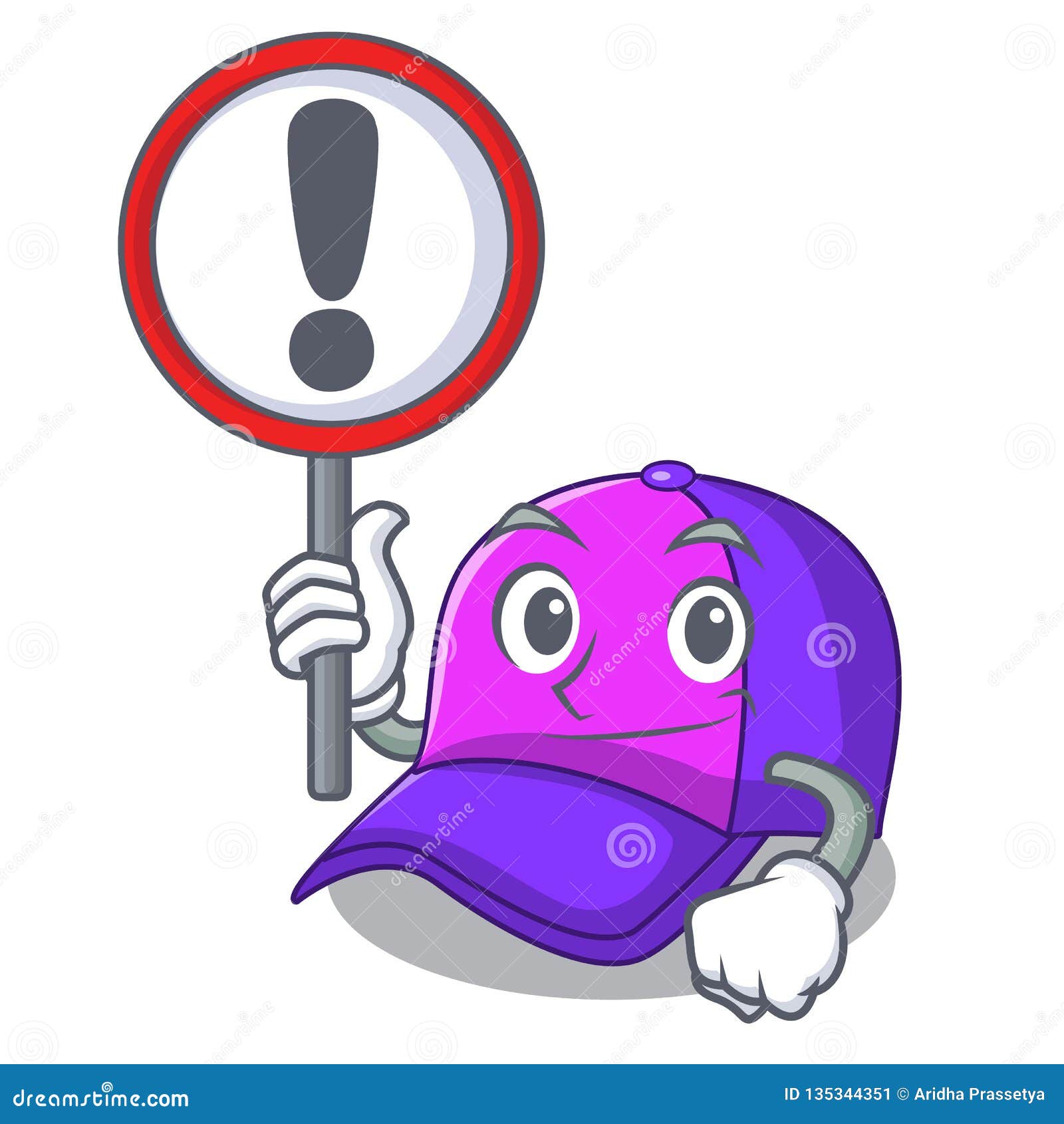 With Sign Cap Shape in the a Cartoon Stock Vector - Illustration of ...
