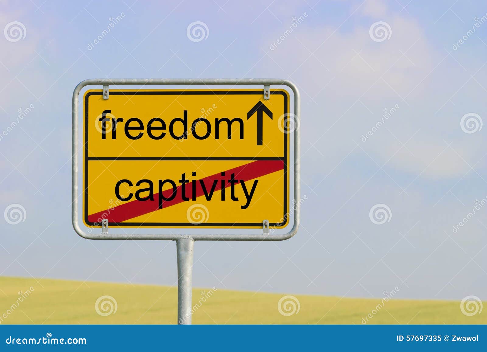 Sign captivity freedom stock image. Image of shield, metal - 57697335