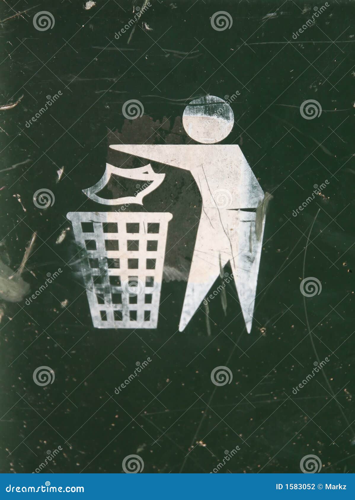 Sign on carbage can stock photo. Image of dutch, trash - 1583052