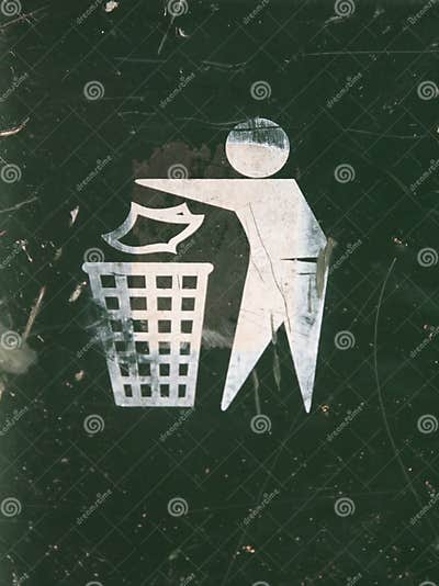 Sign on carbage can stock photo. Image of dutch, trash - 1583052