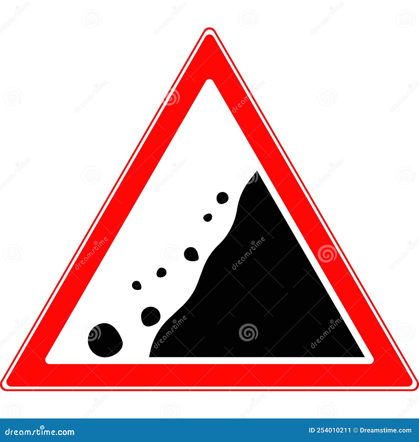 The Sign is Carefully Falling Stones. Vector Image Stock Vector ...