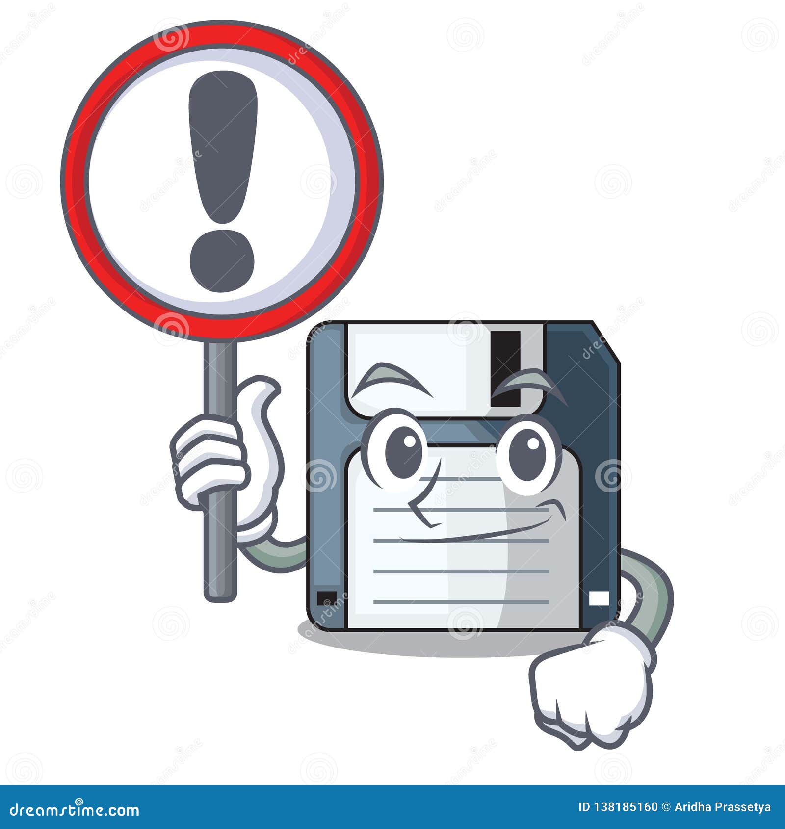 With Sign Cartoon Shape in the Floppy Disk Stock Vector - Illustration ...