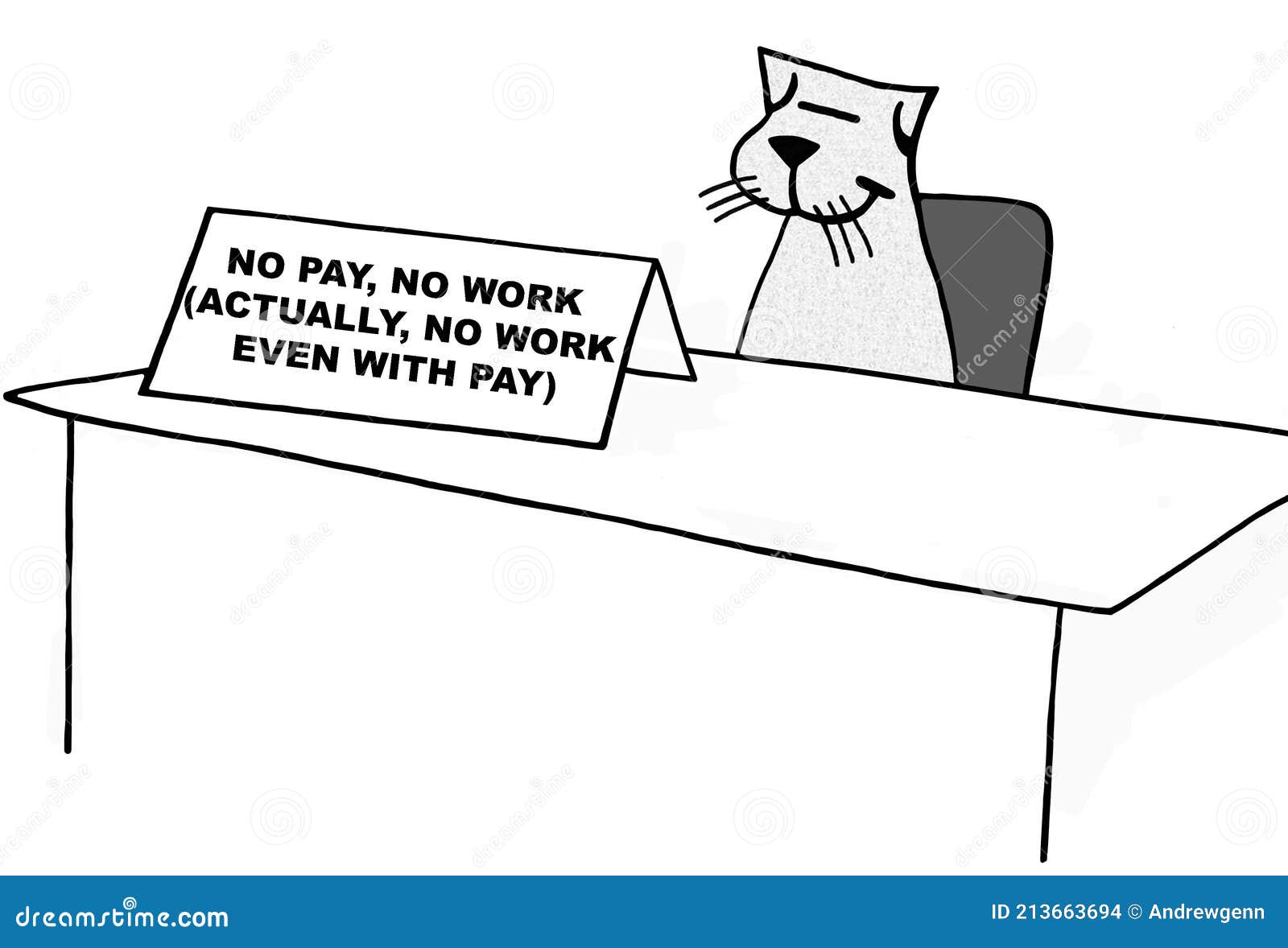 No pay no work stock illustration. Illustration of strike - 213663694