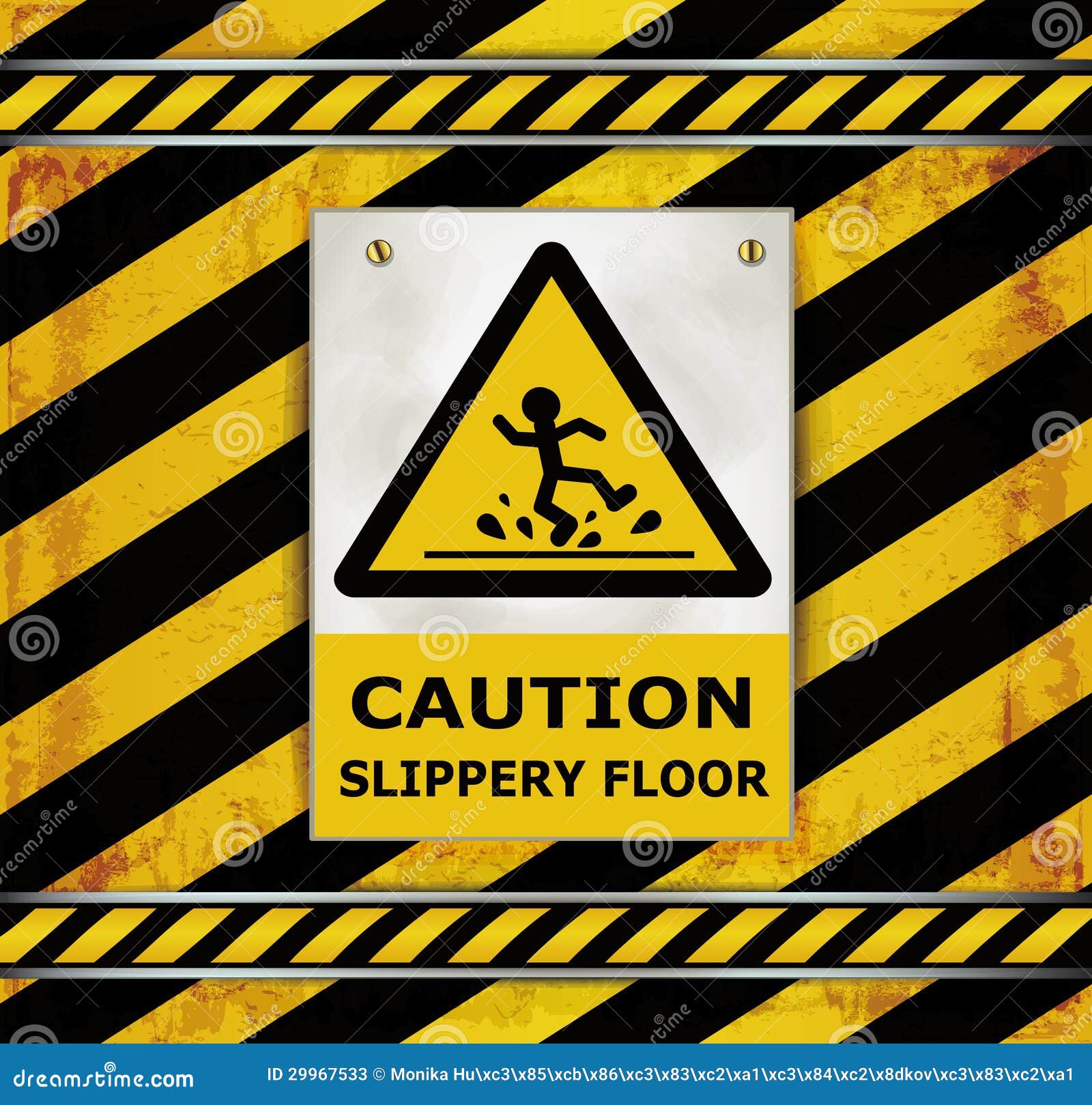 Caution Slippery With Drop Water Vector Illustration Cartoondealer
