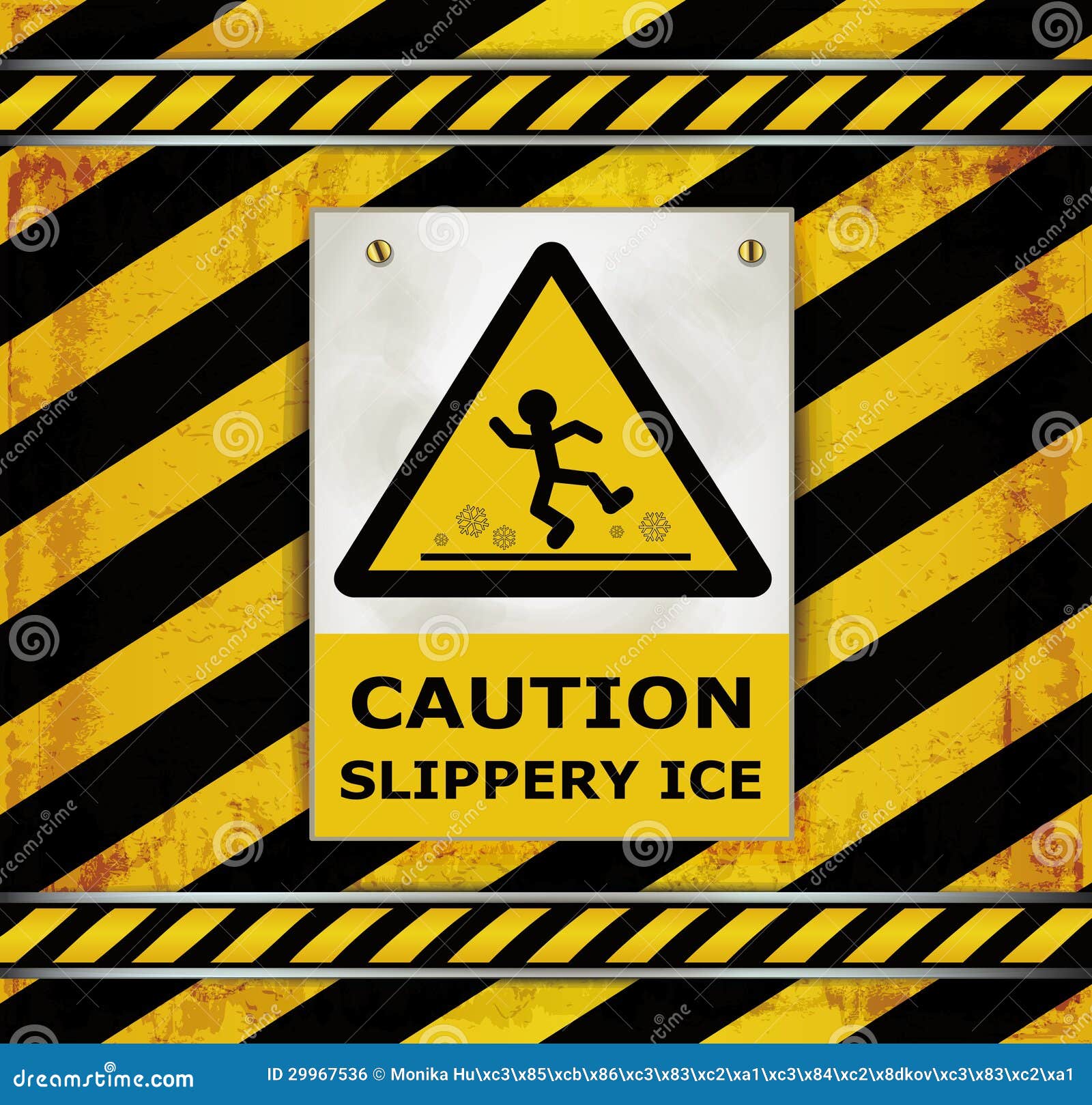 Sign Caution Blackboard Caution Slippery Ice Stock Vector ...