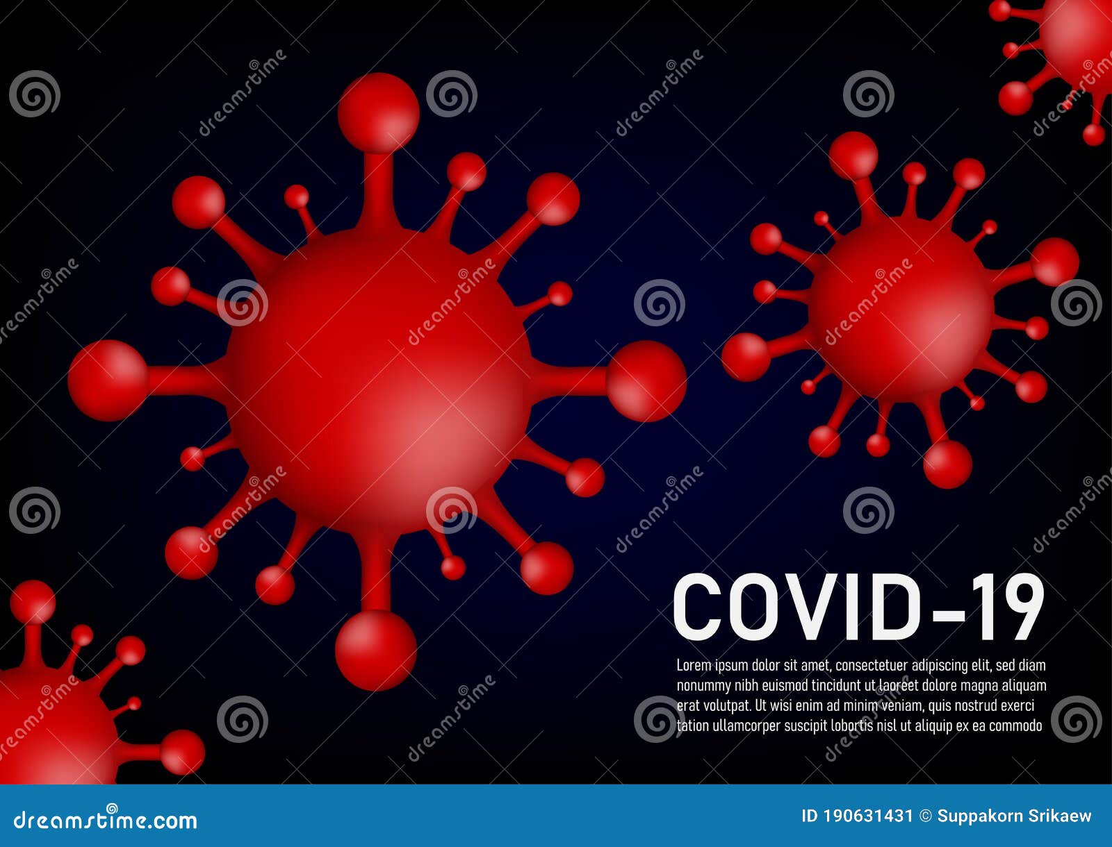 Coronavirus Background with Virus COVID - 19 Molecules Vector Stock ...