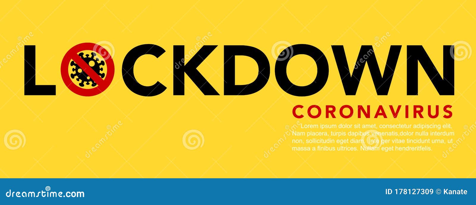 Sign Caution Coronavirus. Lockdown Banner Stock Vector - Illustration ...