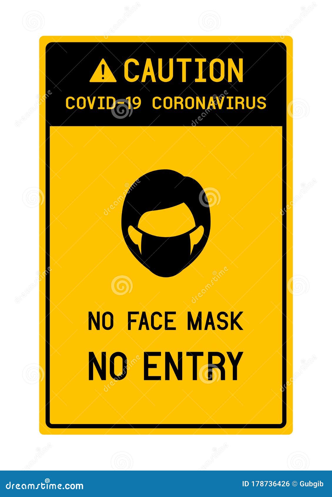 No Entry Without Mask Sticker As Comparsion Vector Illustration ...