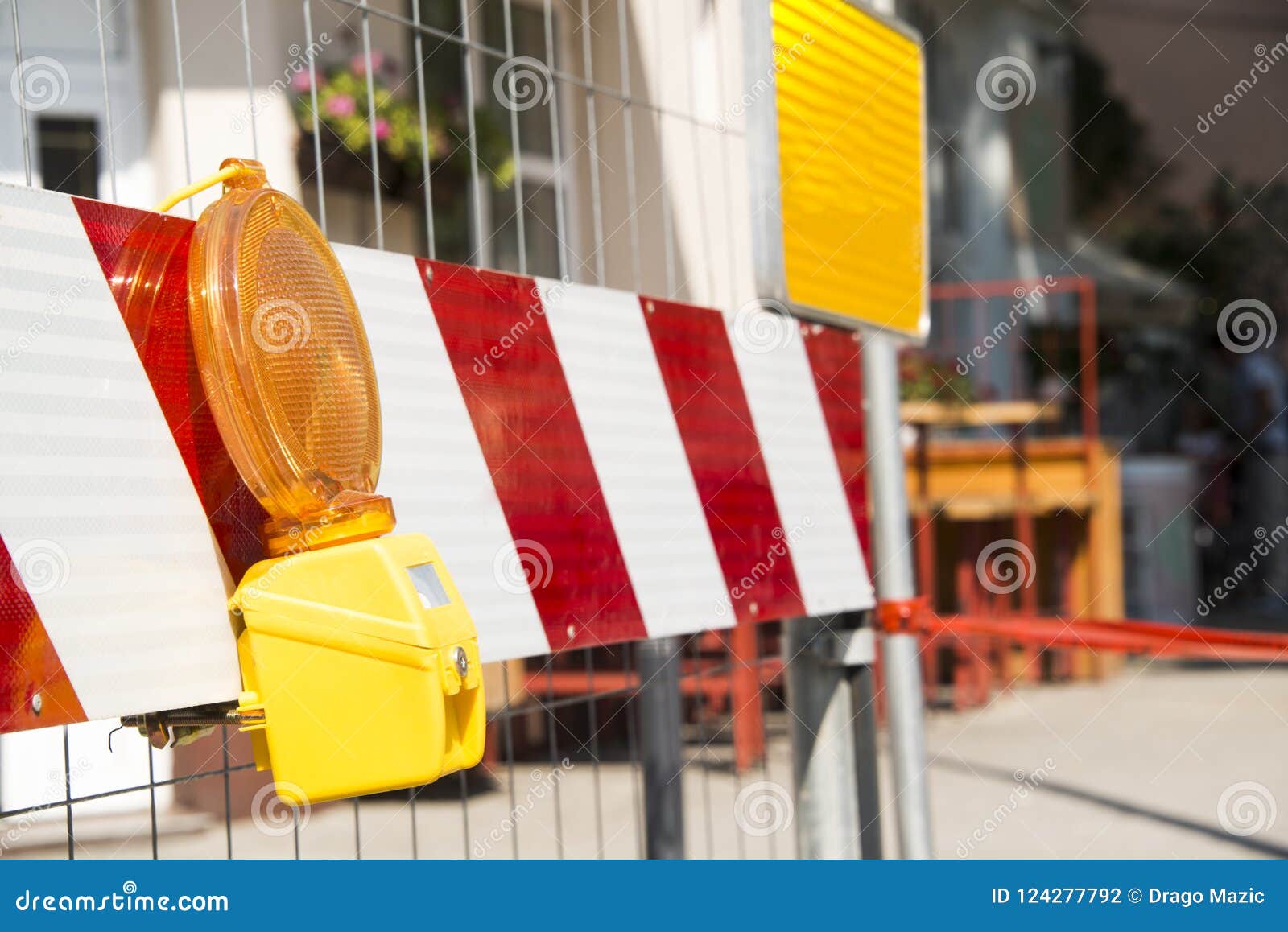 Sign of Caution on the Road Stock Photo - Image of hazard, sign: 124277792
