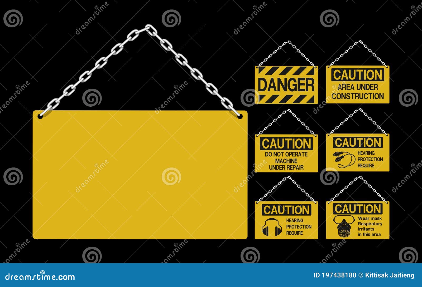Sign with Chain for Hanging in the Industrial Area Stock Vector ...
