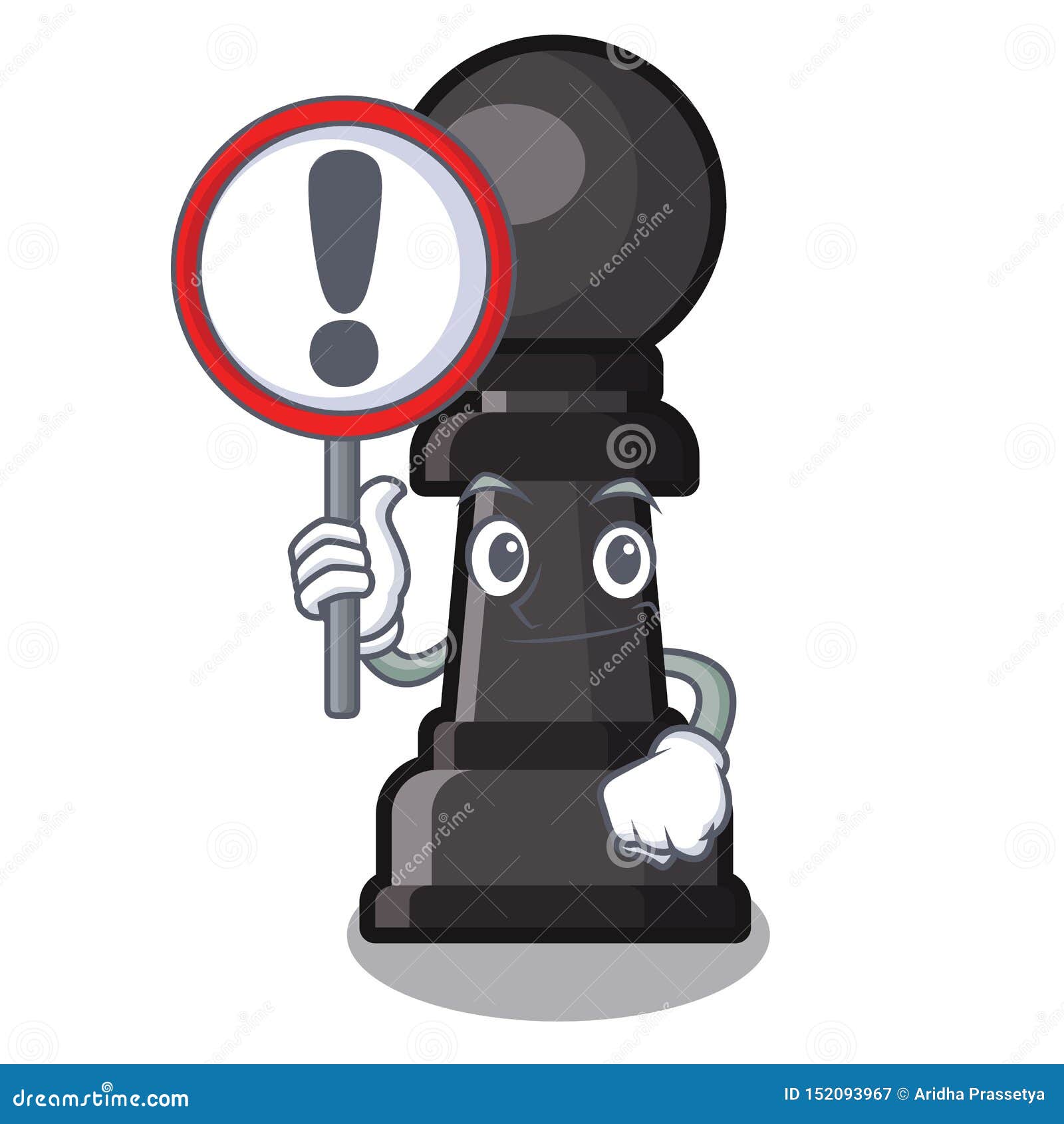 With Sign Chess Pawn Isolated with the Cartoon Stock Vector ...