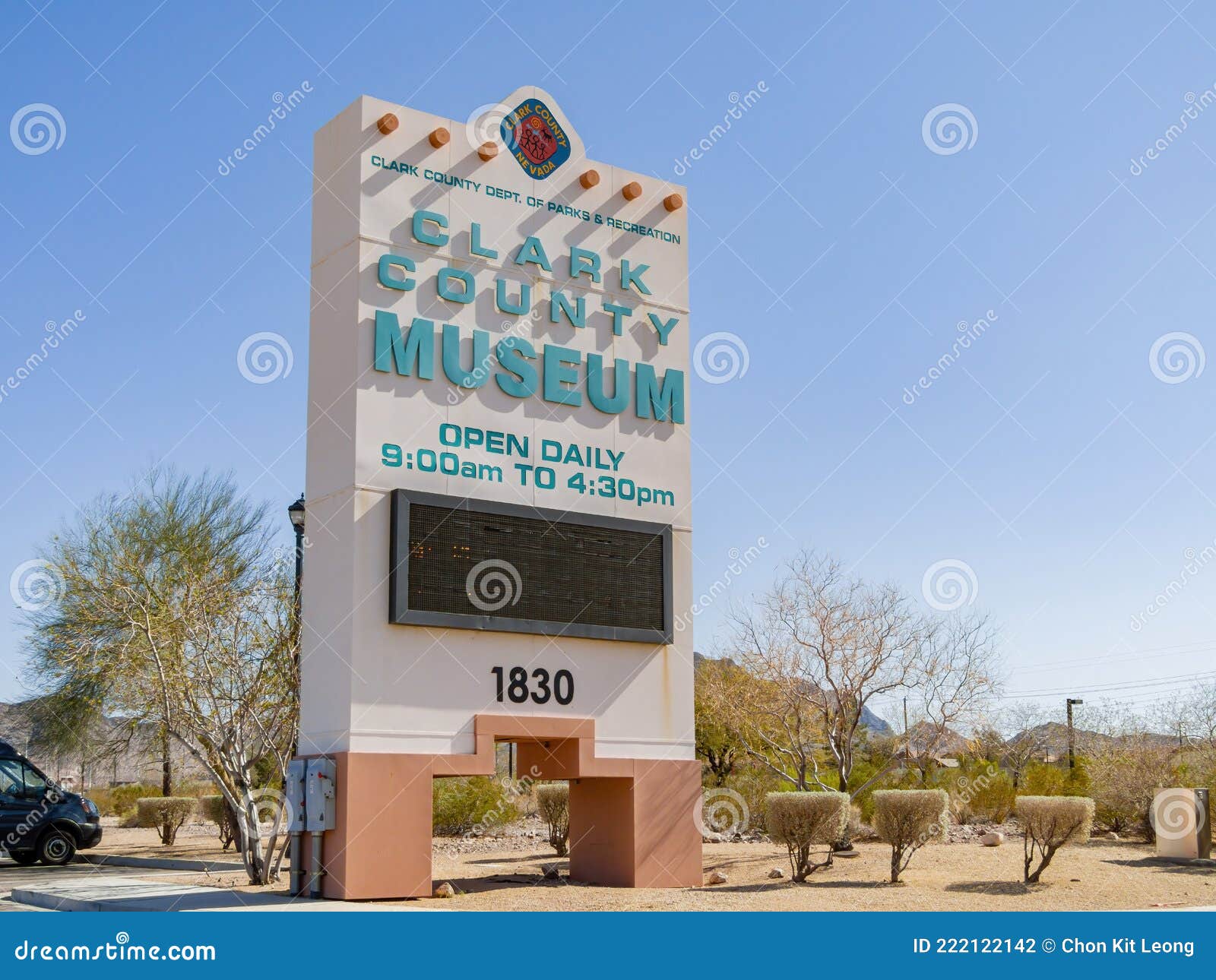 Sign of the Clark County Museum Editorial Photography - Image of blue ...