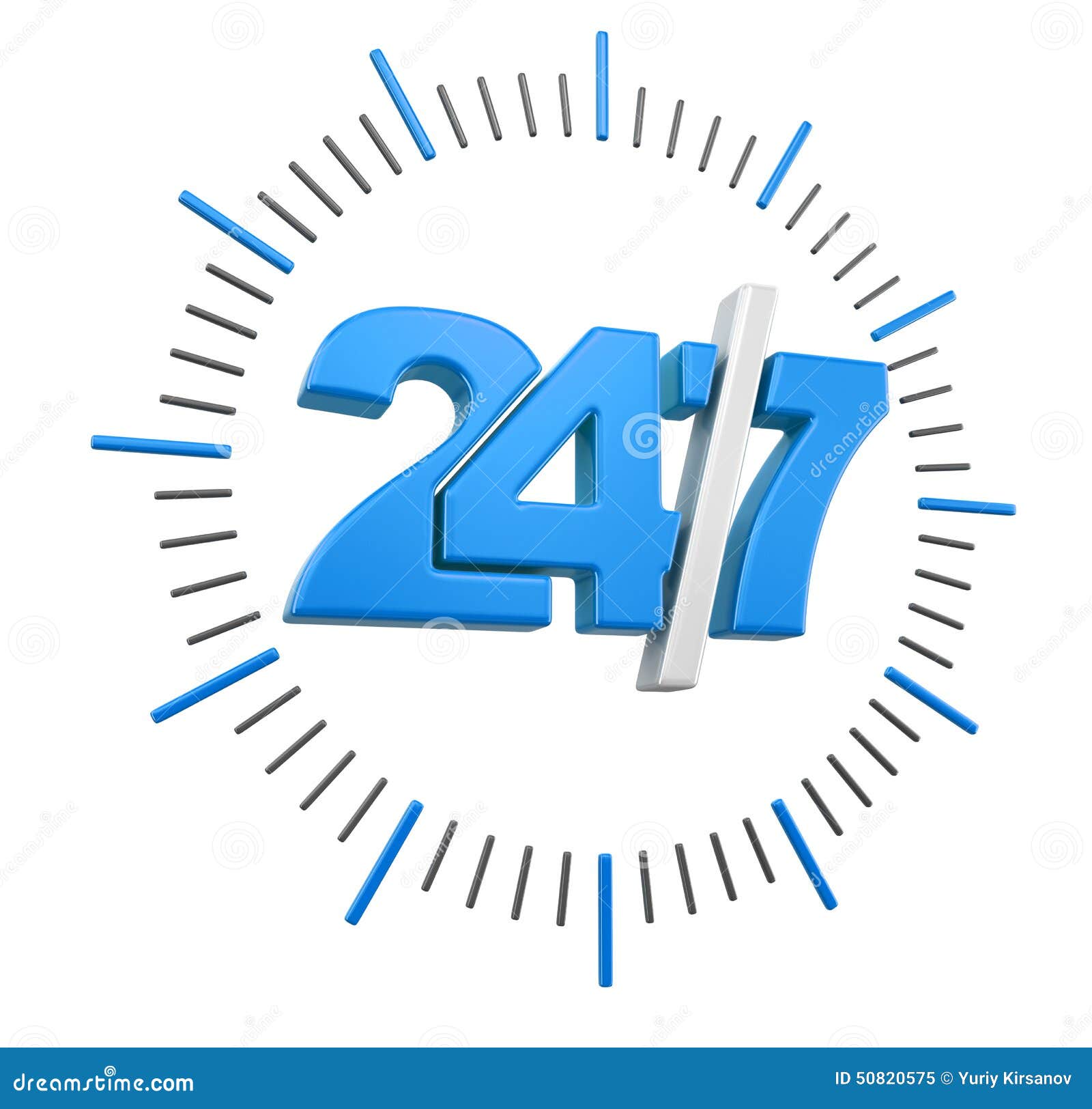 24/7 Sign (clipping Path Included) Stock Illustration - Illustration of ...